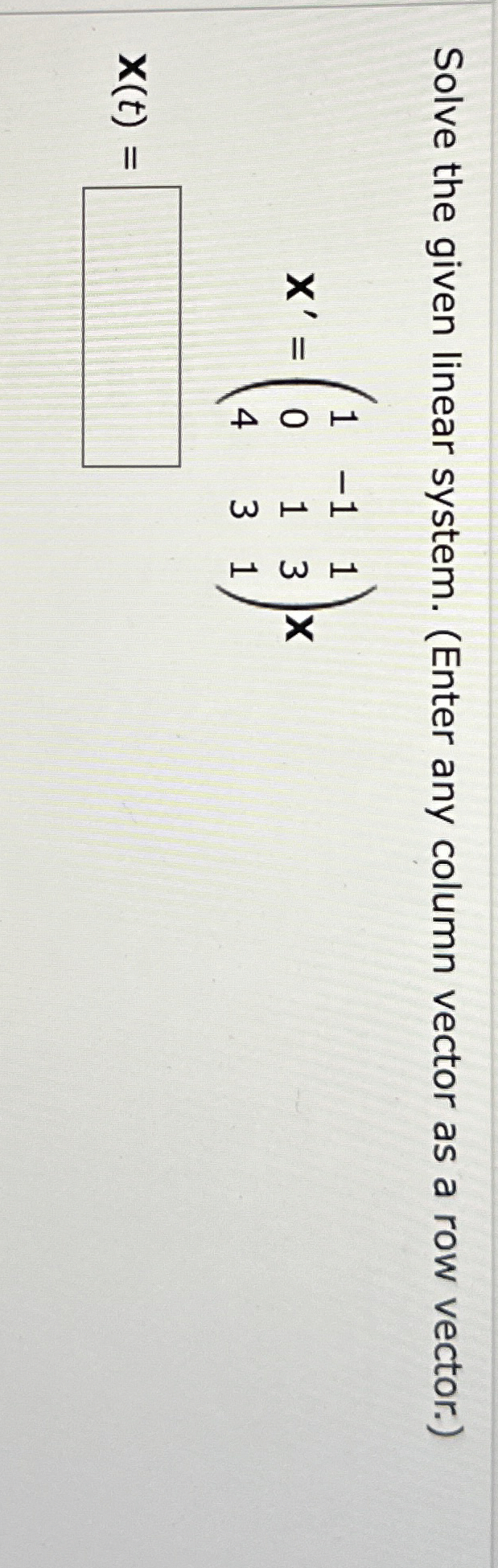 Solved Solve the given linear system. (Enter any column | Chegg.com