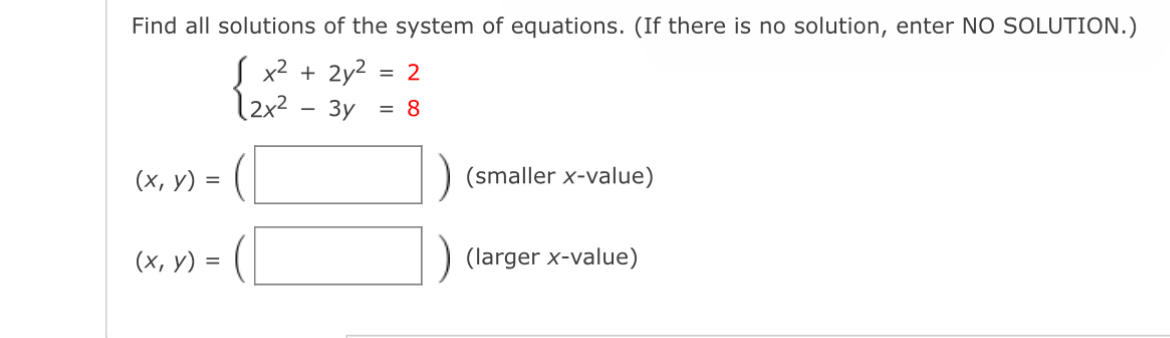 Solved Find all solutions of the system of equations. (If | Chegg.com