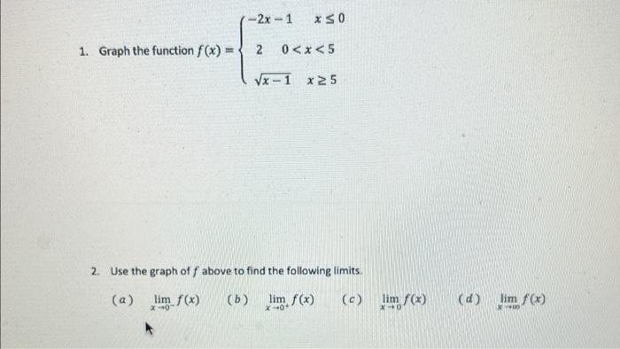 Solved Graph the function f(x)=⎩⎨⎧−2x−12x−1x≤00 | Chegg.com