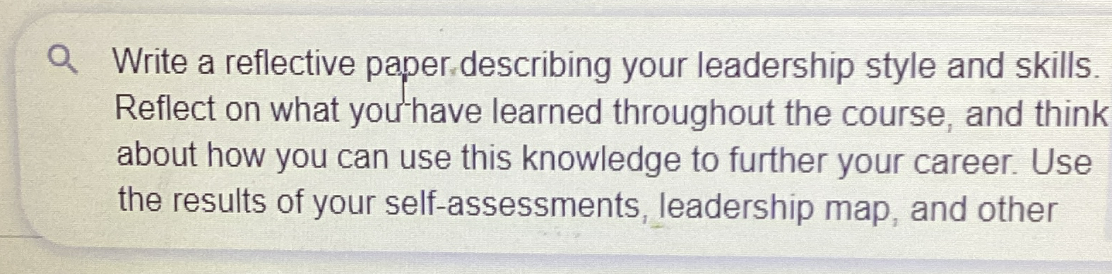 Solved Write a reflective paperdescribing your leadership | Chegg.com