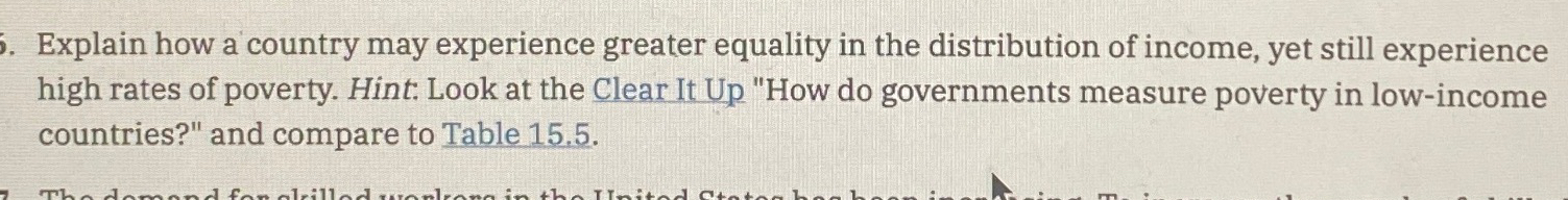 Solved Explain how a country may experience greater equality | Chegg.com