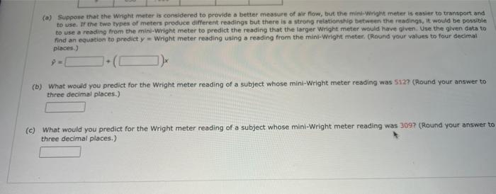 Solved instruments considered were a Wright pnak flow meter | Chegg.com
