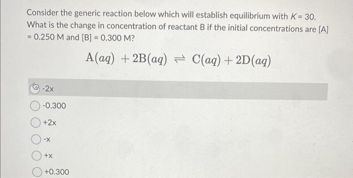Solved Consider the generic reaction below which will | Chegg.com