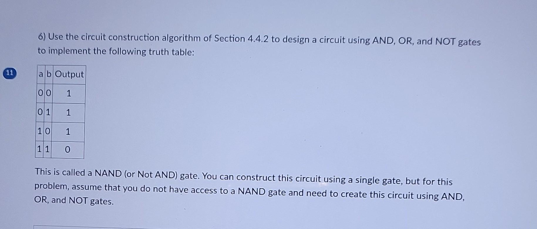 Solved 6) Use the circuit construction algorithm of Section | Chegg.com Solved 6) Use the circuit construction algorithm of Section | Chegg.com