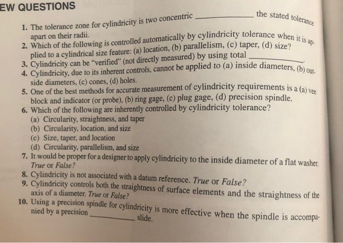 Solved the stated tolerance ce when it is ap- side | Chegg.com