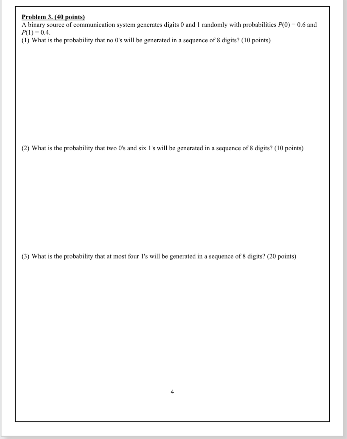 Solved Problem 2. ( 30 ﻿points)Assume a channel with a | Chegg.com