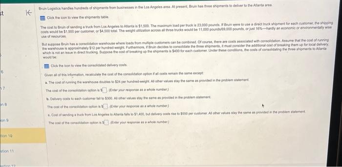 Solved Brun Logabes handies hundreds of shipments from | Chegg.com