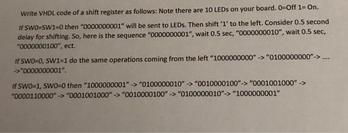 Solved Write VHDL code of a shift register as follows: Note | Chegg.com