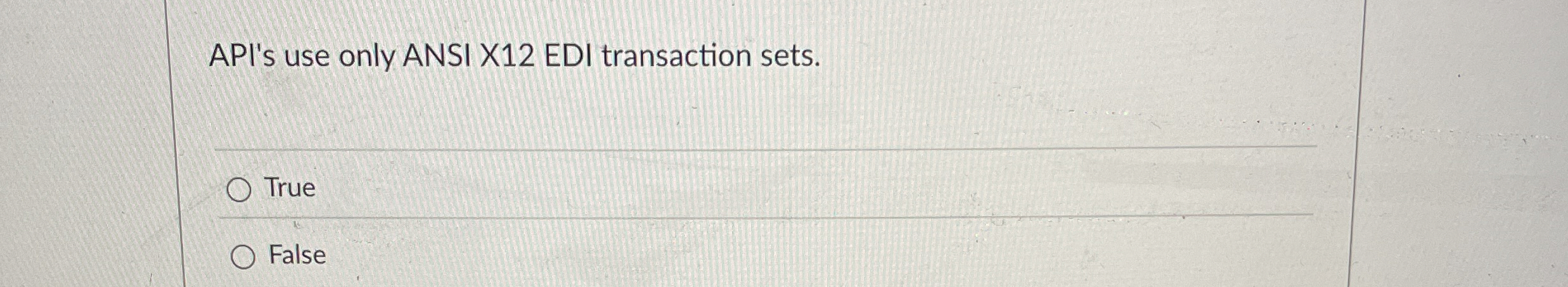 Solved API's use only ANSI X12 ﻿EDI transaction | Chegg.com