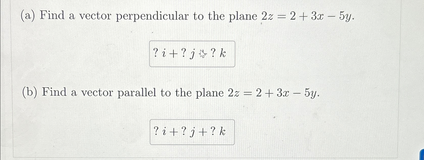 Solved (a) ﻿Find a vector perpendicular to the plane | Chegg.com