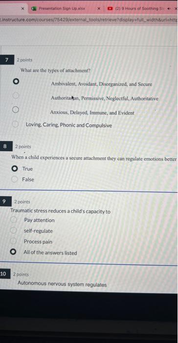 Solved 2 points What are the types of attachment? | Chegg.com