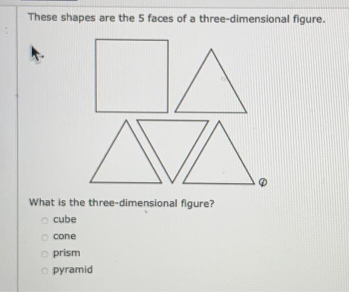Solved These shapes are the 5 faces of a three-dimensional | Chegg.com