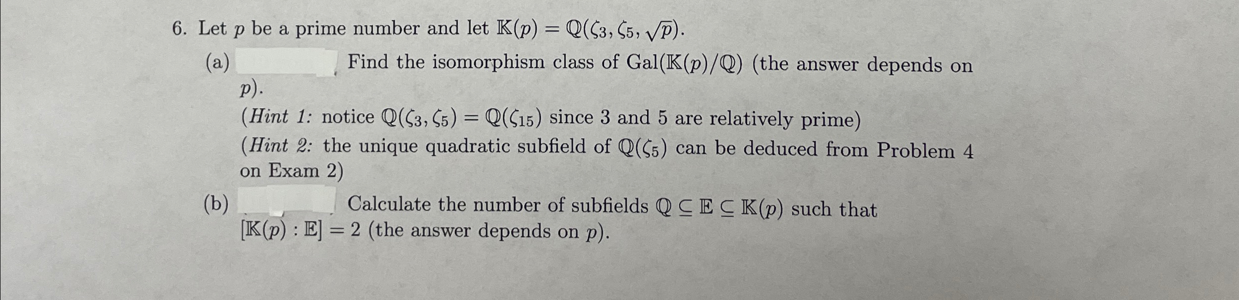 Solved Let p ﻿be a prime number and let | Chegg.com