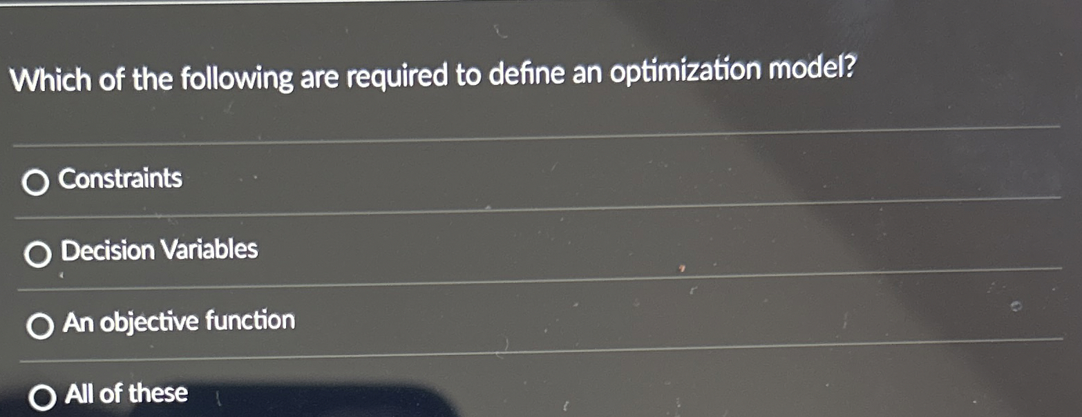 Solved Which of the following are required to define an | Chegg.com