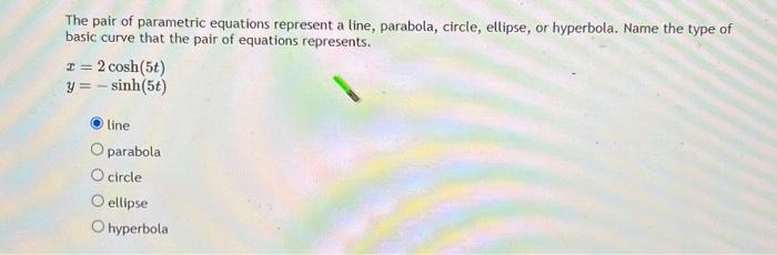 Solved The pair of parametric equations represent a line, | Chegg.com