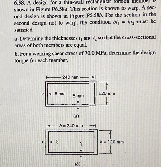 Solved shown in Figure P6.58a. This section is known to | Chegg.com