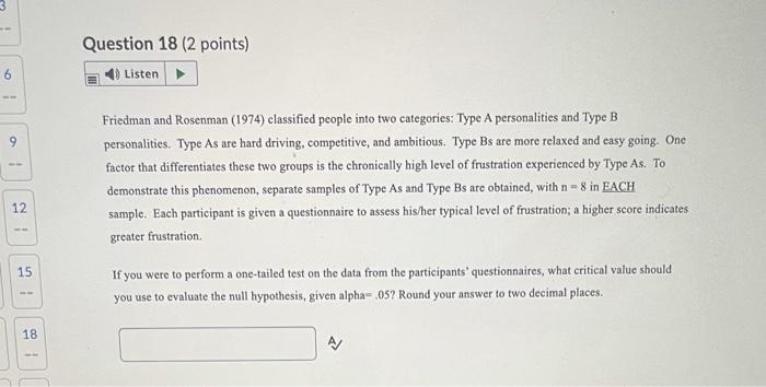 Solved 3 ww 6 12 15 ww 18 Question 18 (2 points) Listen | Chegg.com