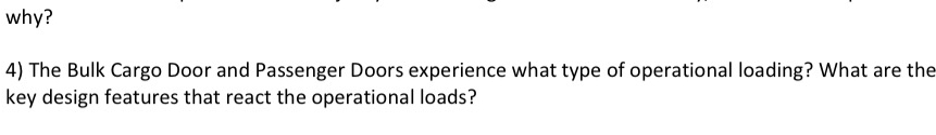 Solved The Bulk Cargo Door and Passenger Doors experience | Chegg.com