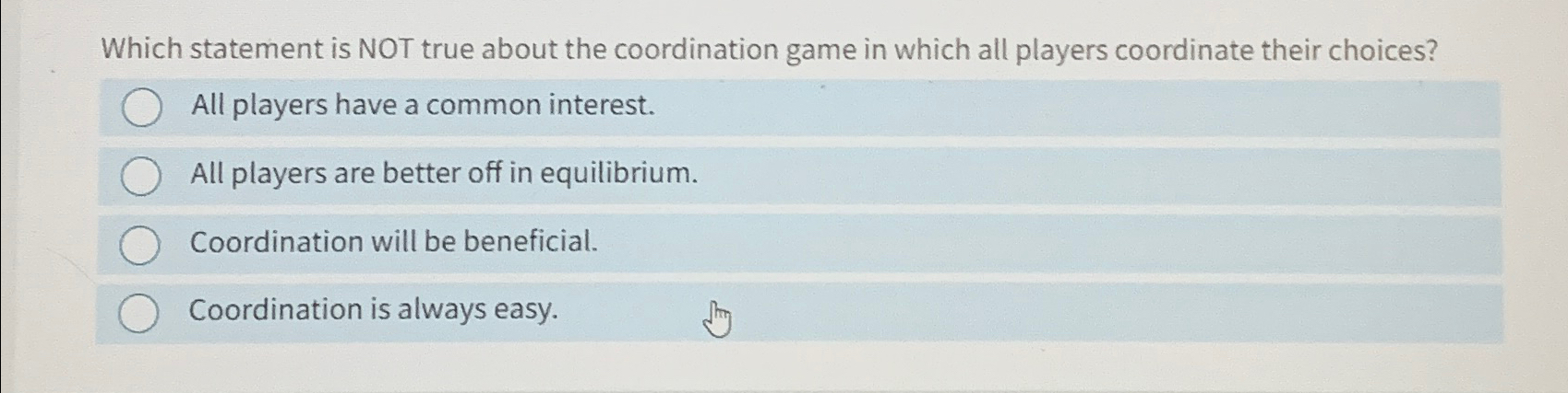 Solved Which statement is NOT true about the coordination | Chegg.com