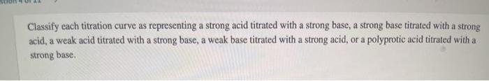 Solved Classify each titration curve as representing a | Chegg.com