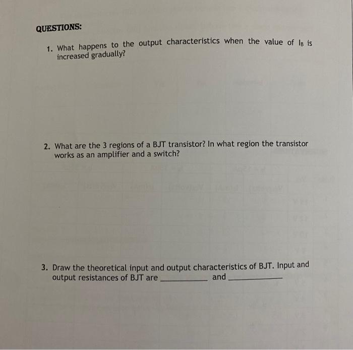 Solved 1. What happens to the output characteristics when | Chegg.com
