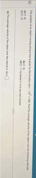 Solved The position of an object moving along a line is | Chegg.com