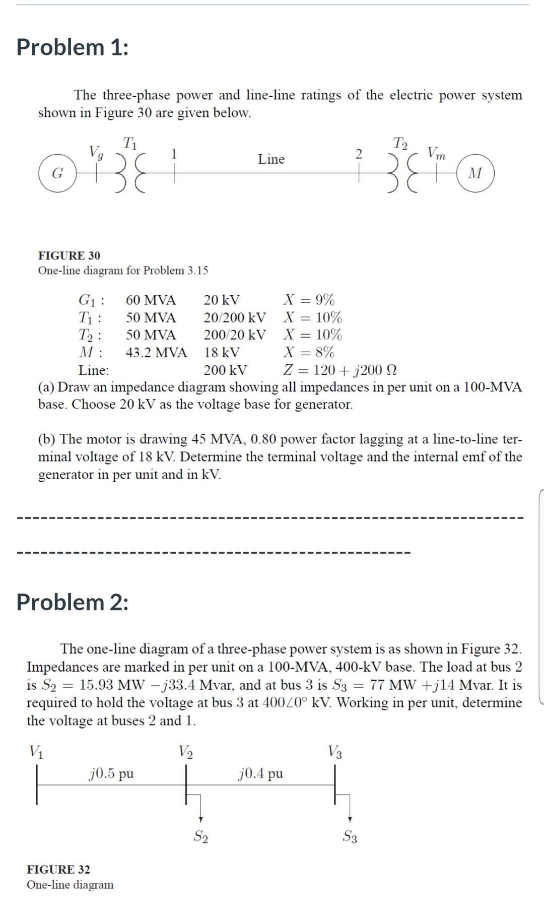 Solved Problem 1: The three-phase power and line-line | Chegg.com