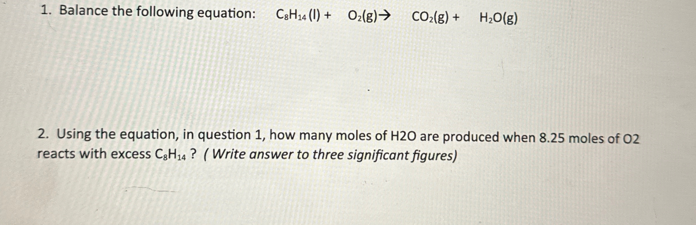 Solved Balance the following equation: | Chegg.com