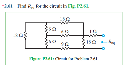 Solved *2.61 ﻿Find Req for the circuit in Fig. P2.61 | Chegg.com