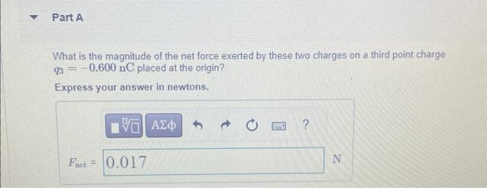 Solved What Is The Magnitude Of The Net Force Exerted By