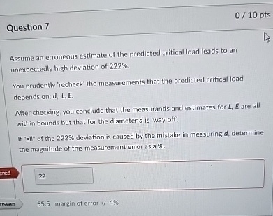 Solved Question 7Assume an erroneous estimate of the | Chegg.com