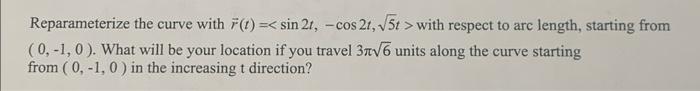 Solved Reparameterize the curve with r(t)= | Chegg.com