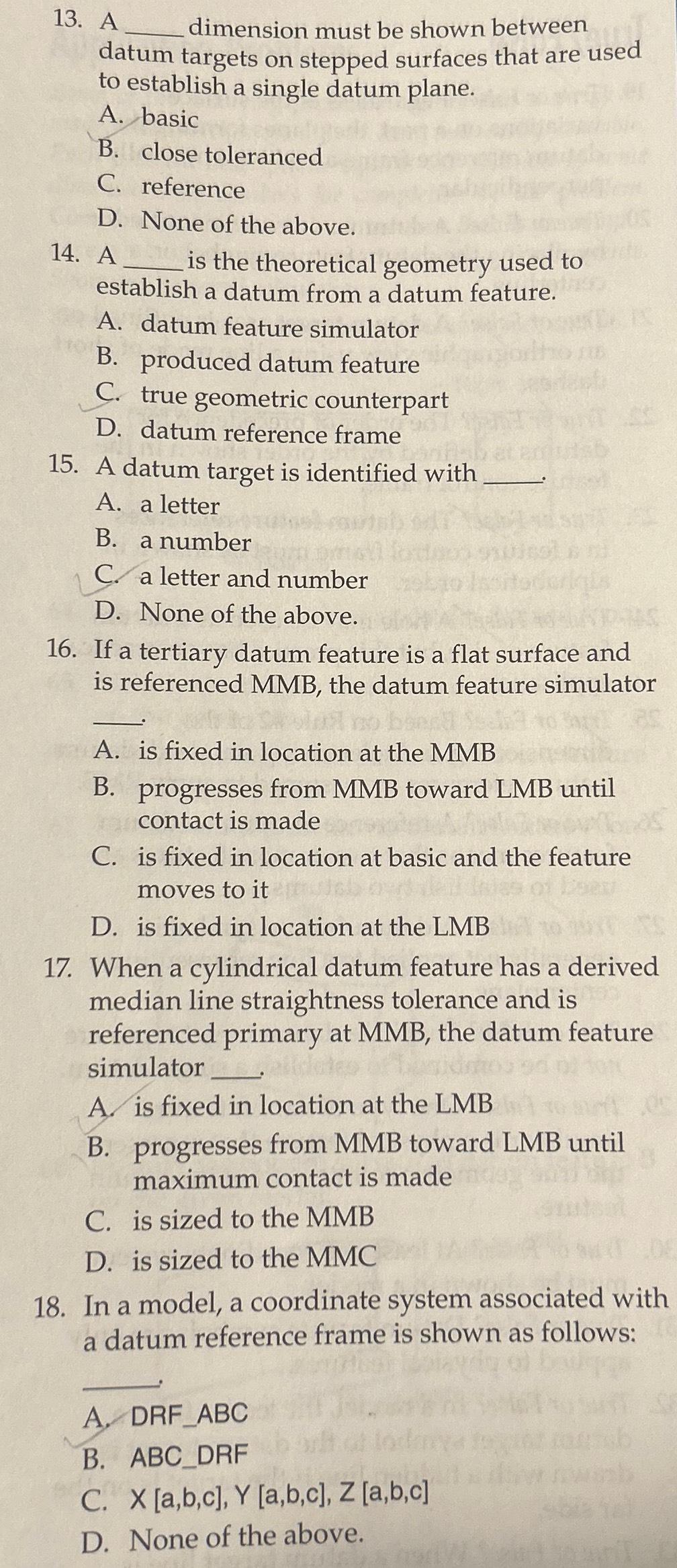 Solved A dimension must be shown between datum targets on | Chegg.com