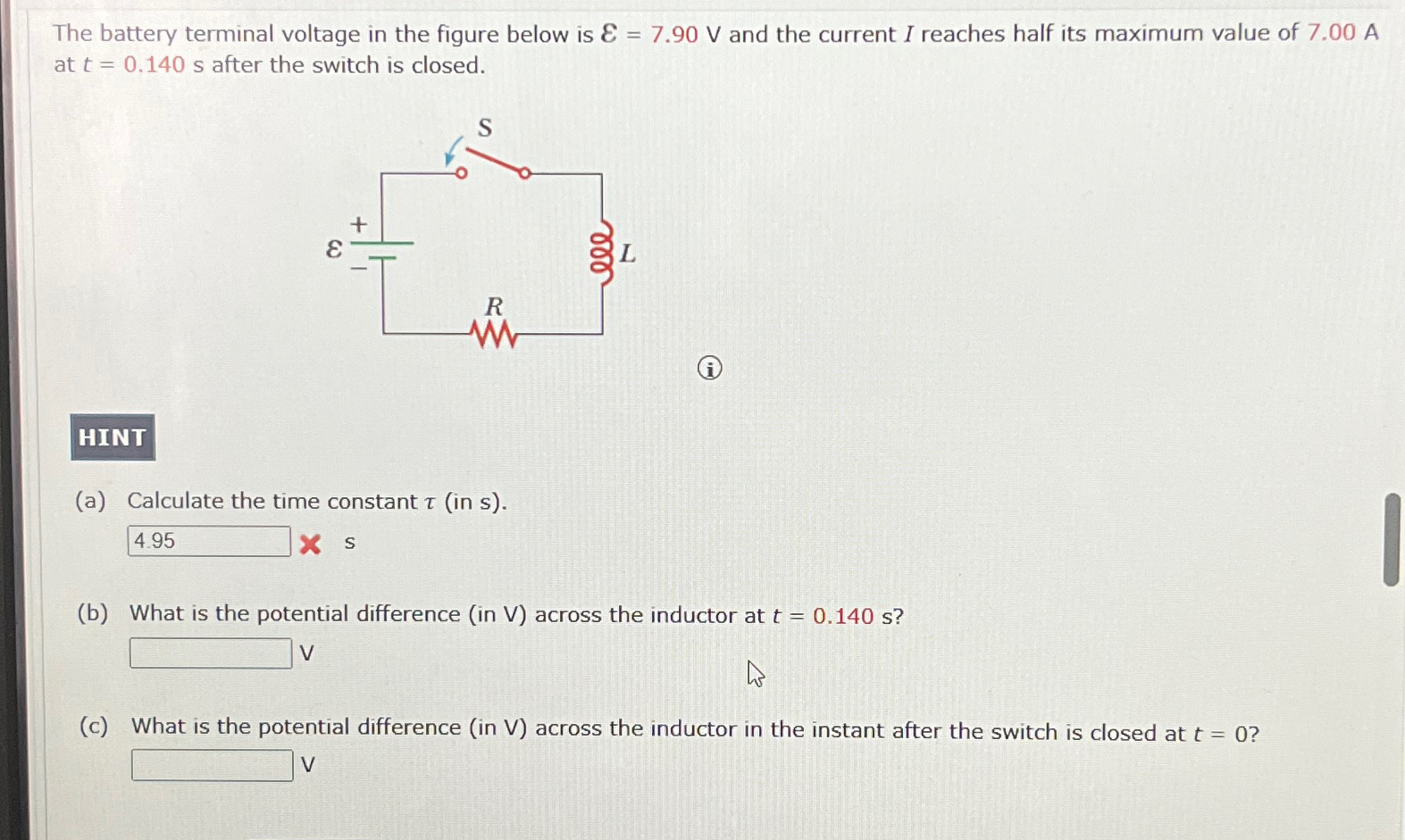 Solved The battery terminal voltage in the figure below is | Chegg.com