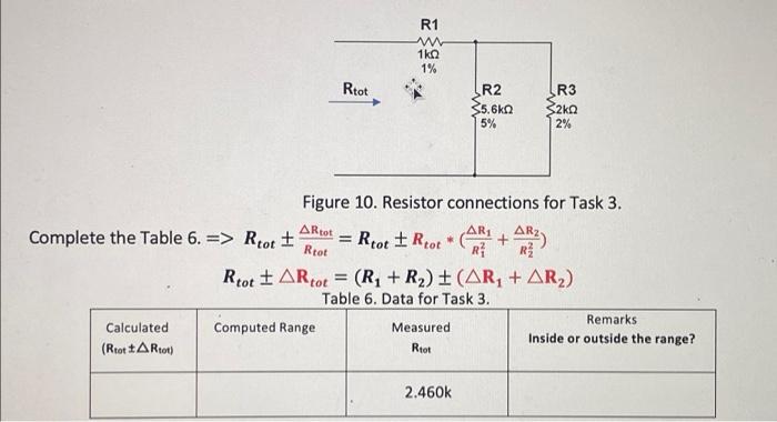 Solved Figure 10. Resistor connections for Task 3. le 6. | Chegg.com