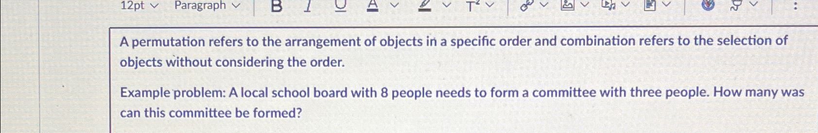 Solved A permutation refers to the arrangement of objects in | Chegg.com