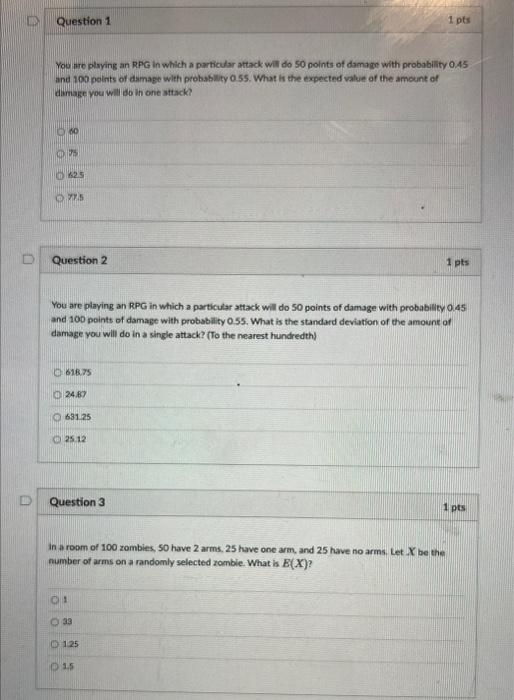 Solved You bro playing an RPG in which a particular attack | Chegg.com