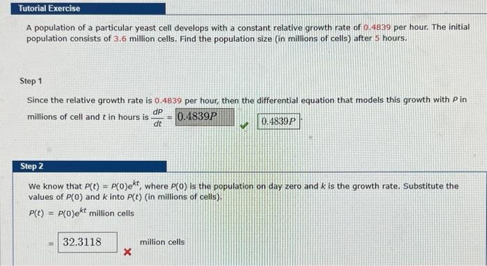 Solved A population of a particular yeast cell develops with | Chegg.com
