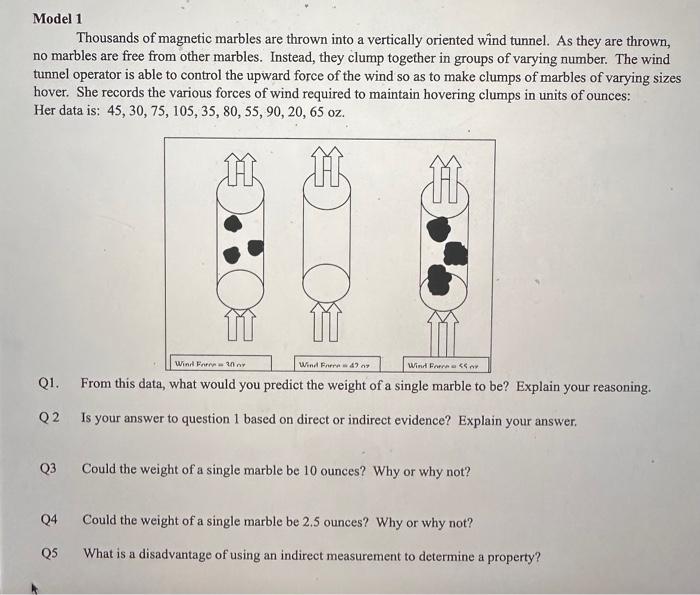Solved Model 1 Thousands of magnetic marbles are thrown into | Chegg.com