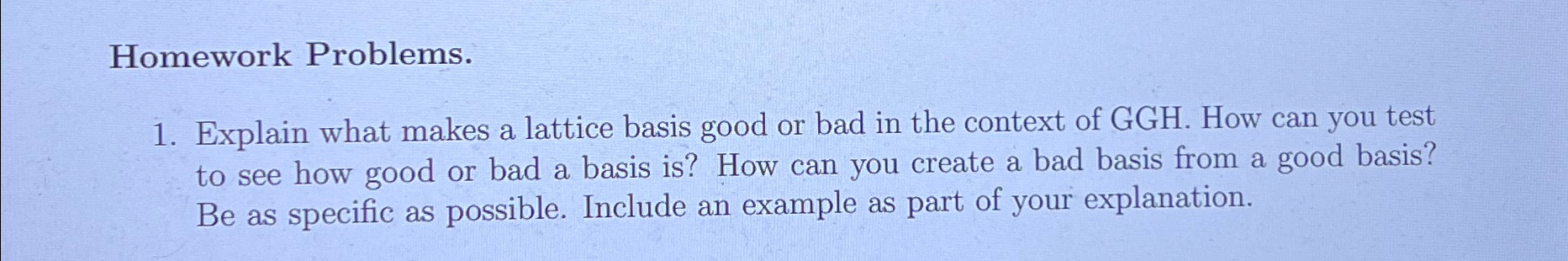 Solved Homework Problems.Explain what makes a lattice basis | Chegg.com