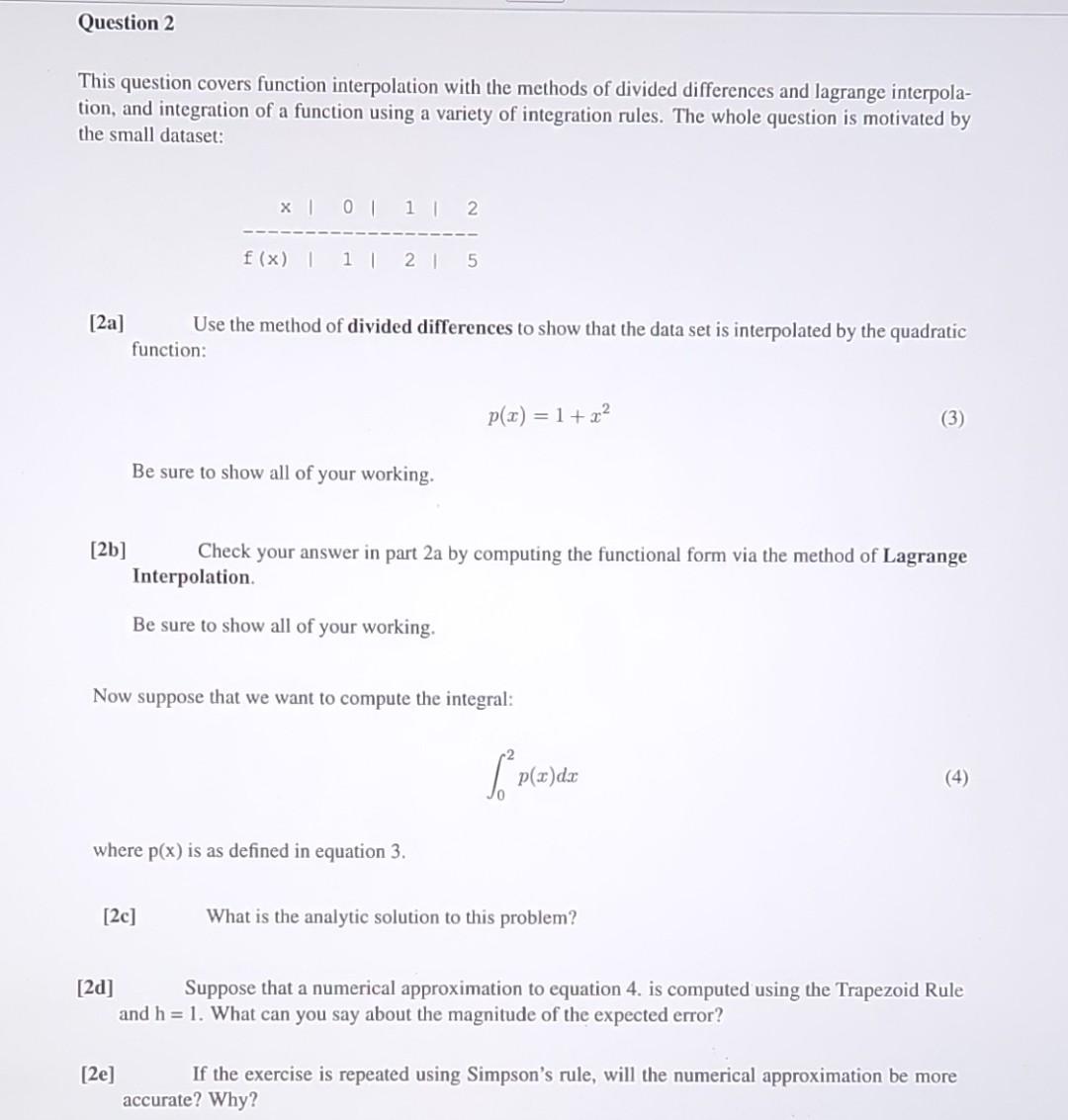 Solved This Question Covers Function Interpolation With The