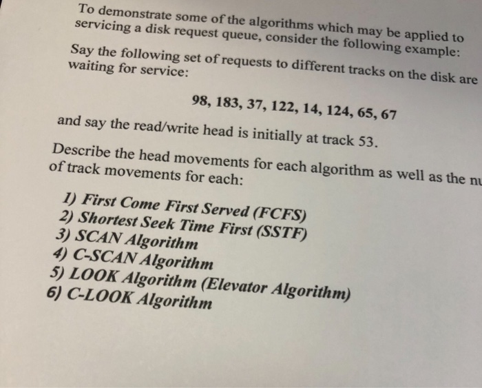 Solved To demonstrate some of the algorithms which may be | Chegg.com