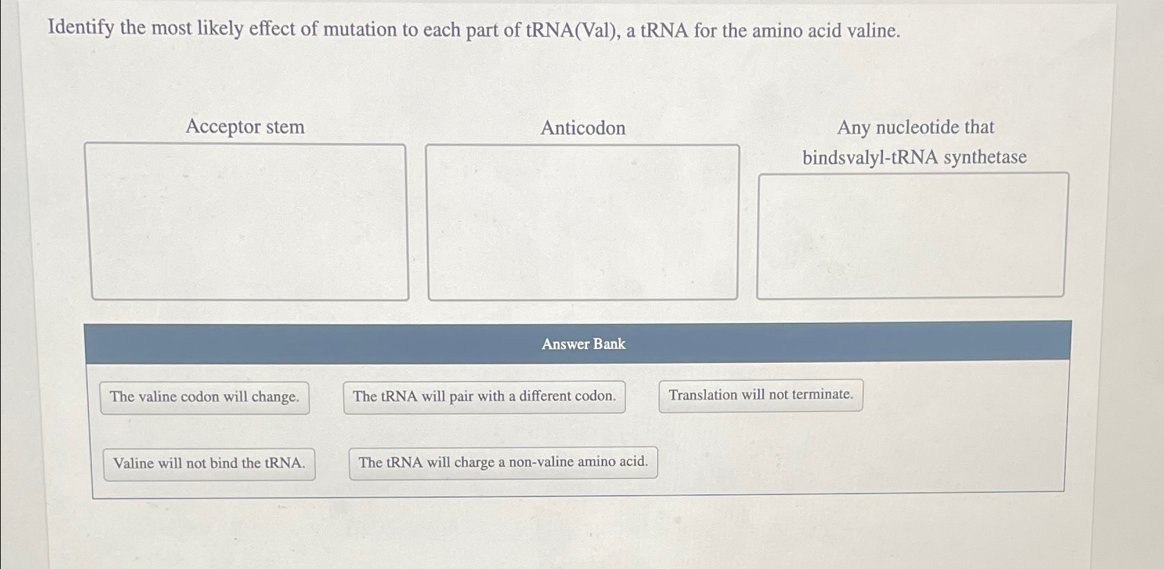 Solved Identify the most likely effect of mutation to each | Chegg.com