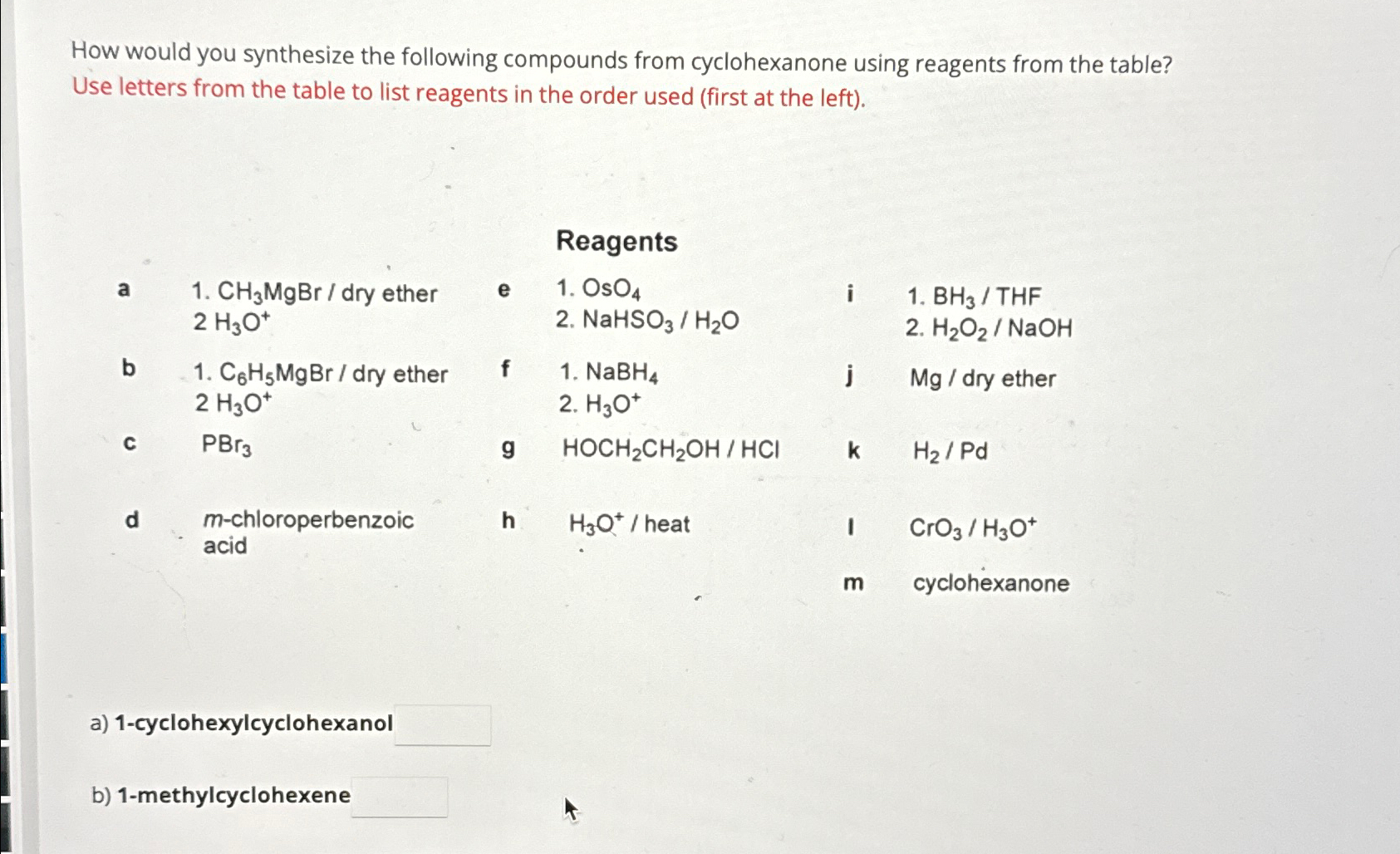 Solved How would you synthesize the following compounds from | Chegg.com
