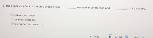 Solved The expected effect of the drug Digoxin is to | Chegg.com