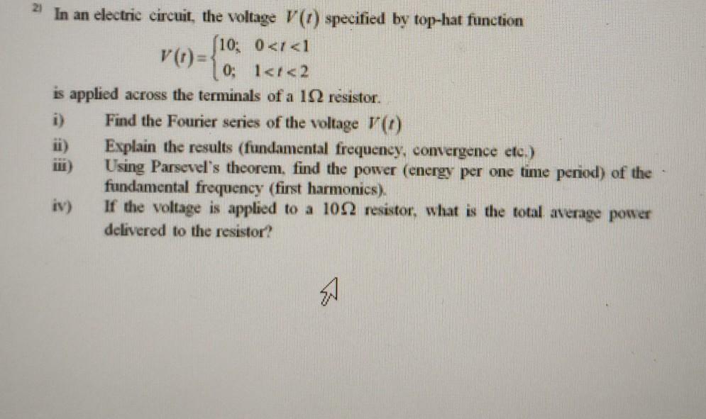 Solved 21 In an electric circuit, the voltage () specified | Chegg.com