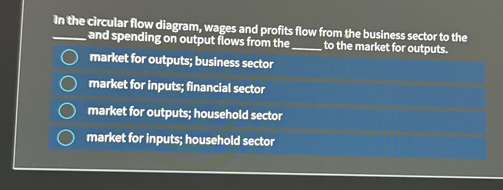 Solved In the circular flow diagram, wages and profits flow | Chegg.com