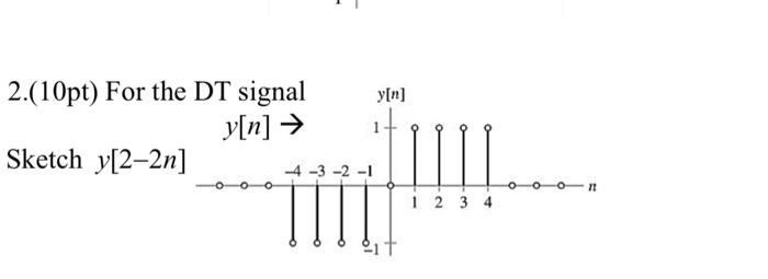 Solved 2.(10pt) For the DT signal Sketch y[2−2n] | Chegg.com