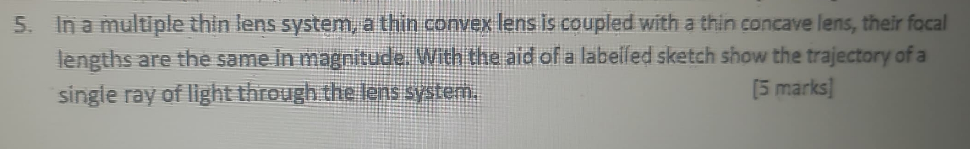 Solved In a multiple thin lens system, a thin convex lens is | Chegg.com