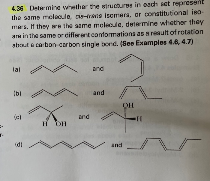 4.36 Determine whether the structures in each set | Chegg.com